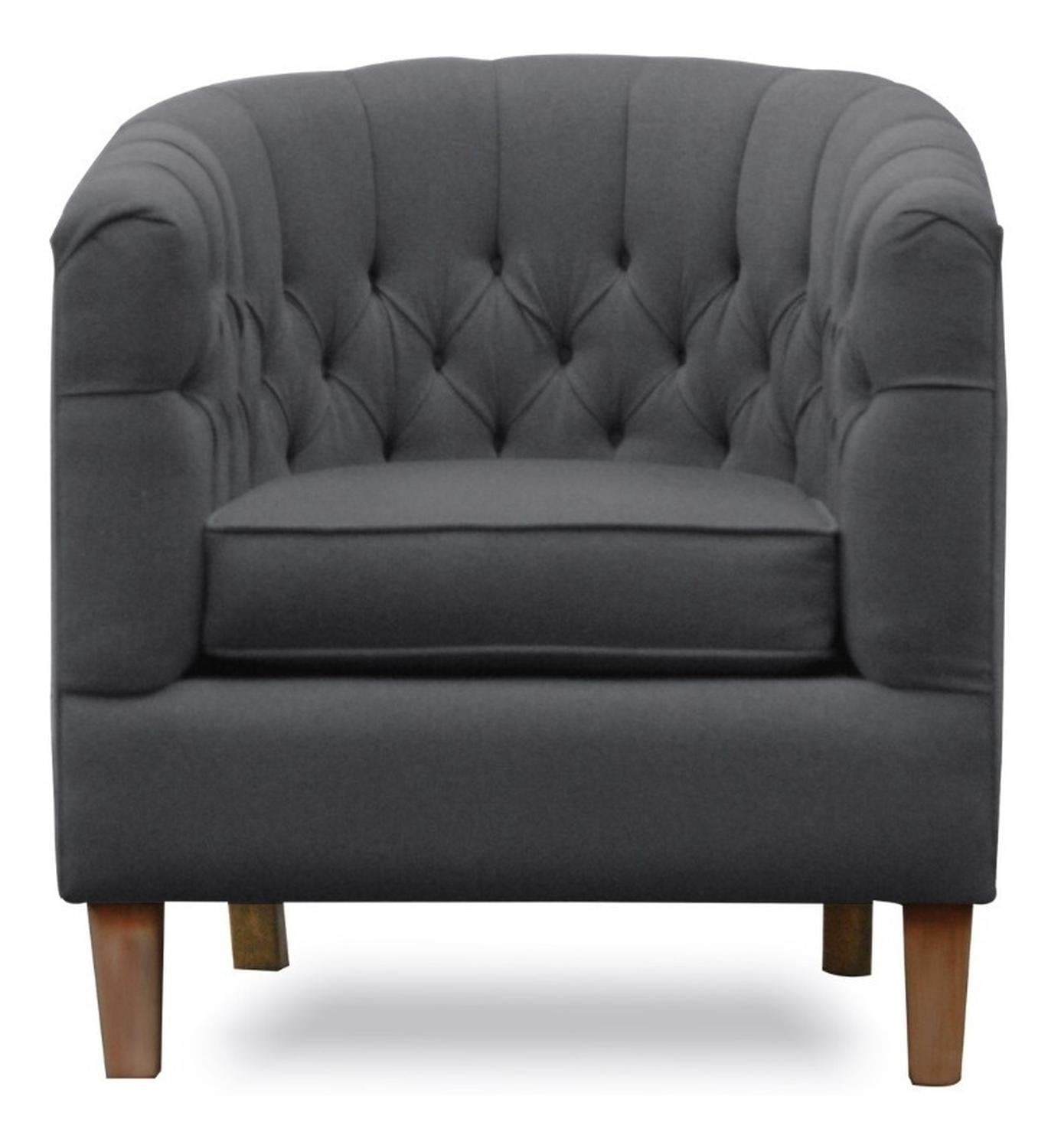 Sillón Claudy Sofamatch Tela Quantum Patas Natural gris oscuro ...