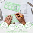 4Pcs Geometric Drawing Templates Ruler Light Weight Portable Circlular ...