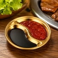 Sauce Dish, Round Divided Stainless Steel Dipping Bowl Thickened Korean ...