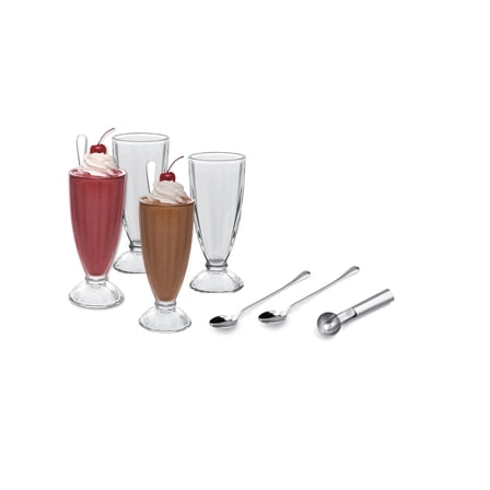 OVENTE Plastic Milkshake Glasses Set of 4, 12.5 Oz Old Fashioned Soda ...