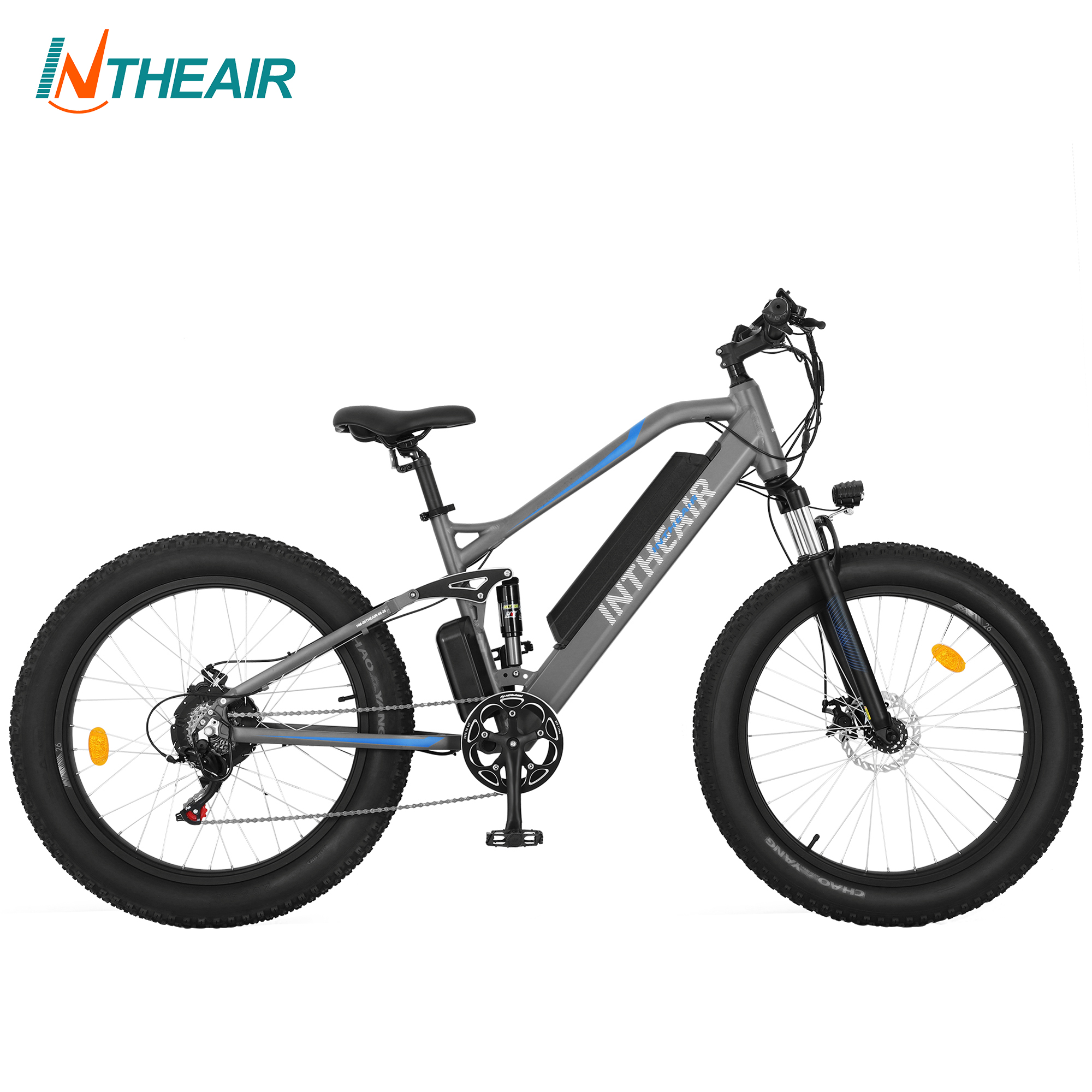 INTHEAIR I8 Electric Bike 26'' x 4" Fat Tire ebike 750W Motor 48V 13Ah ...
