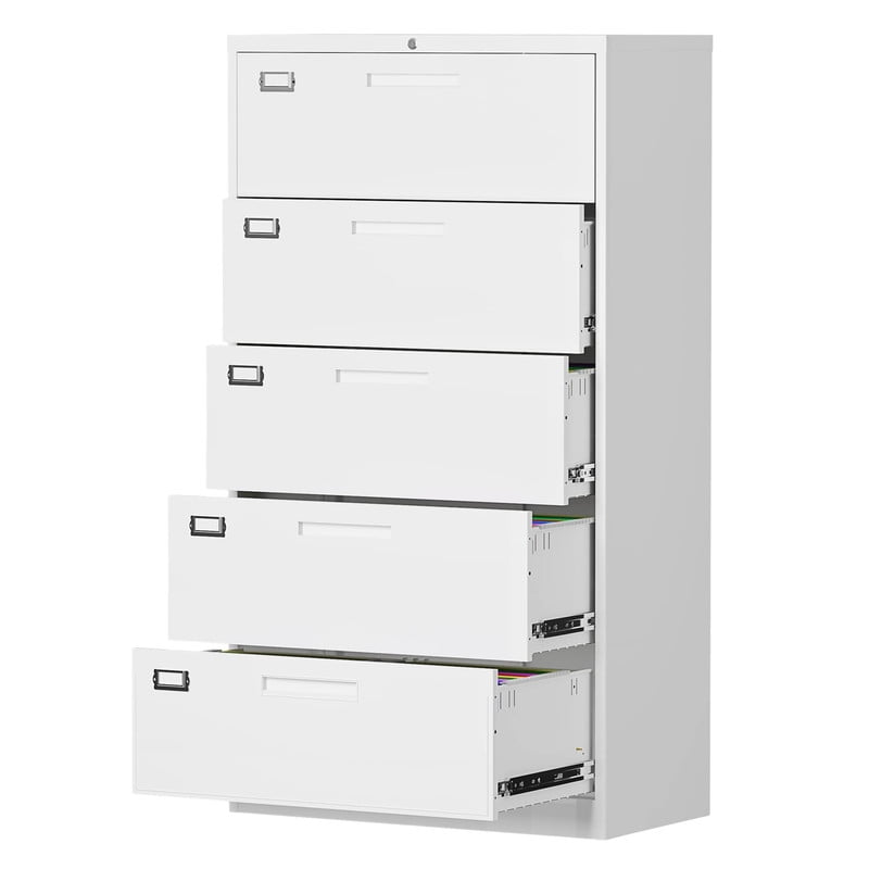 MIIIKO 5 Drawer File Cabinet with Lock, 5 Drawer Metal Filing Cabinet ...