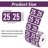 500Pcs 2025 Year Stickers, Self Adhesive File Folder Year Labels, Color ...