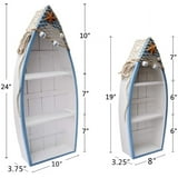 Attraction Design Set of 2 Wood Boat Shelves, Coastal Decor with ...