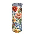 20oz Stainless Steel Mug Reusable Tumbler With Lid And Straw For Hot ...