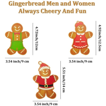 60 Pieces Mini Gingerbread Cutouts Candy Paper Cut-Outs for Sweet Candy ...
