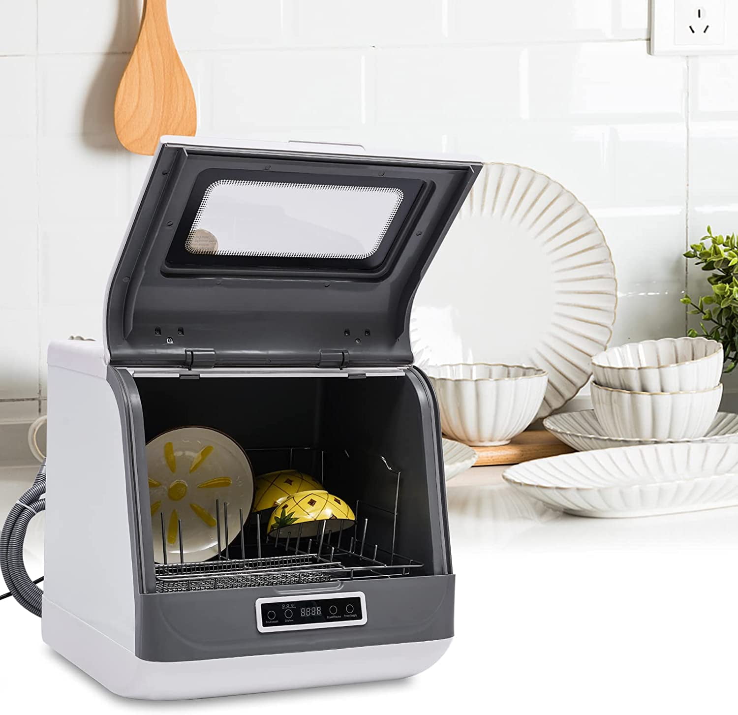 FETCOI Portable Countertop Dishwasher, Compact Mini Dishwasher with Air ...