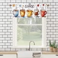 Coffee Valance Curtain for Kitchen Coffee Theme Tea Cup Love Heart ...