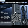 65W Laptop Charger USB C - Compatible with Dell Latitude 5420 5520 7420 ...
