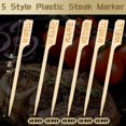 Hyjoy 200 Pcs 3.94 Inch Assorted Steak Markers Wood Meat Marker Sticks ...