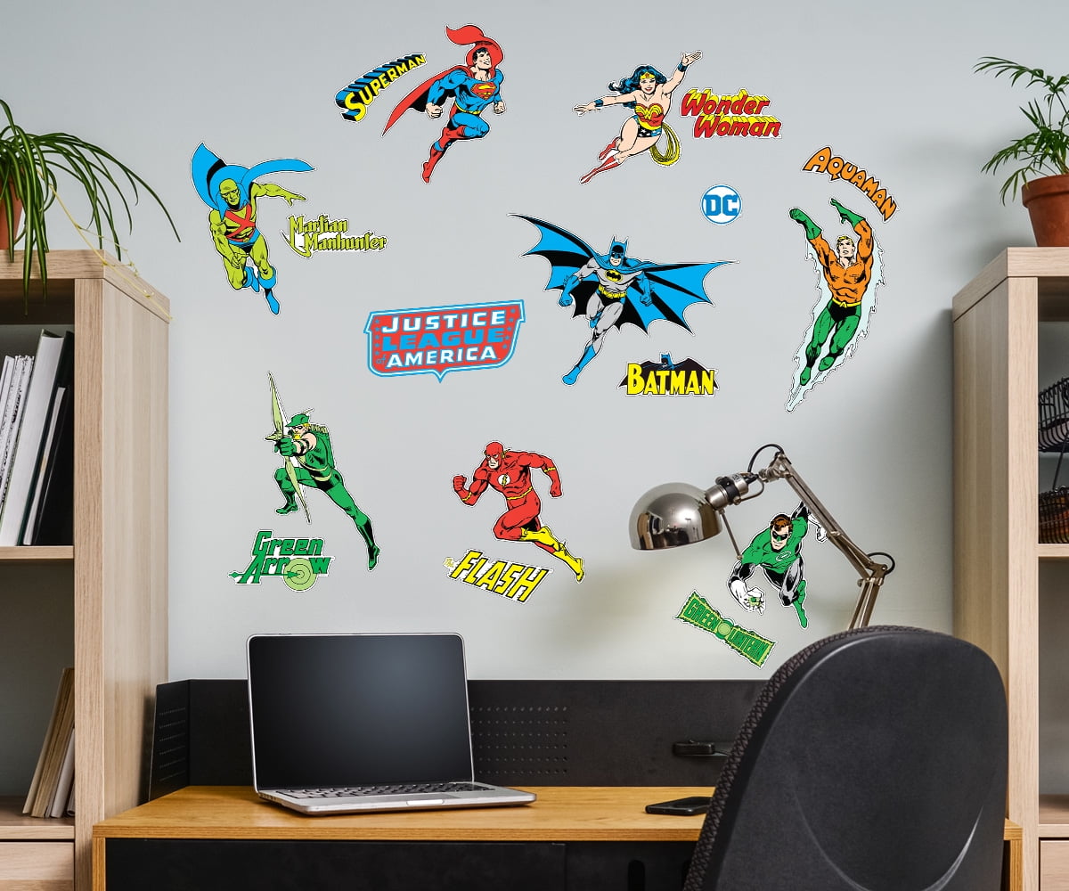 Justice League Movable Vinyl DIY Wall Art Stickers Set - Walls, Windows ...