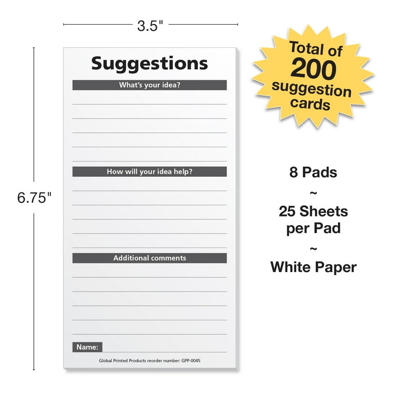 Suggestion Box Card Template