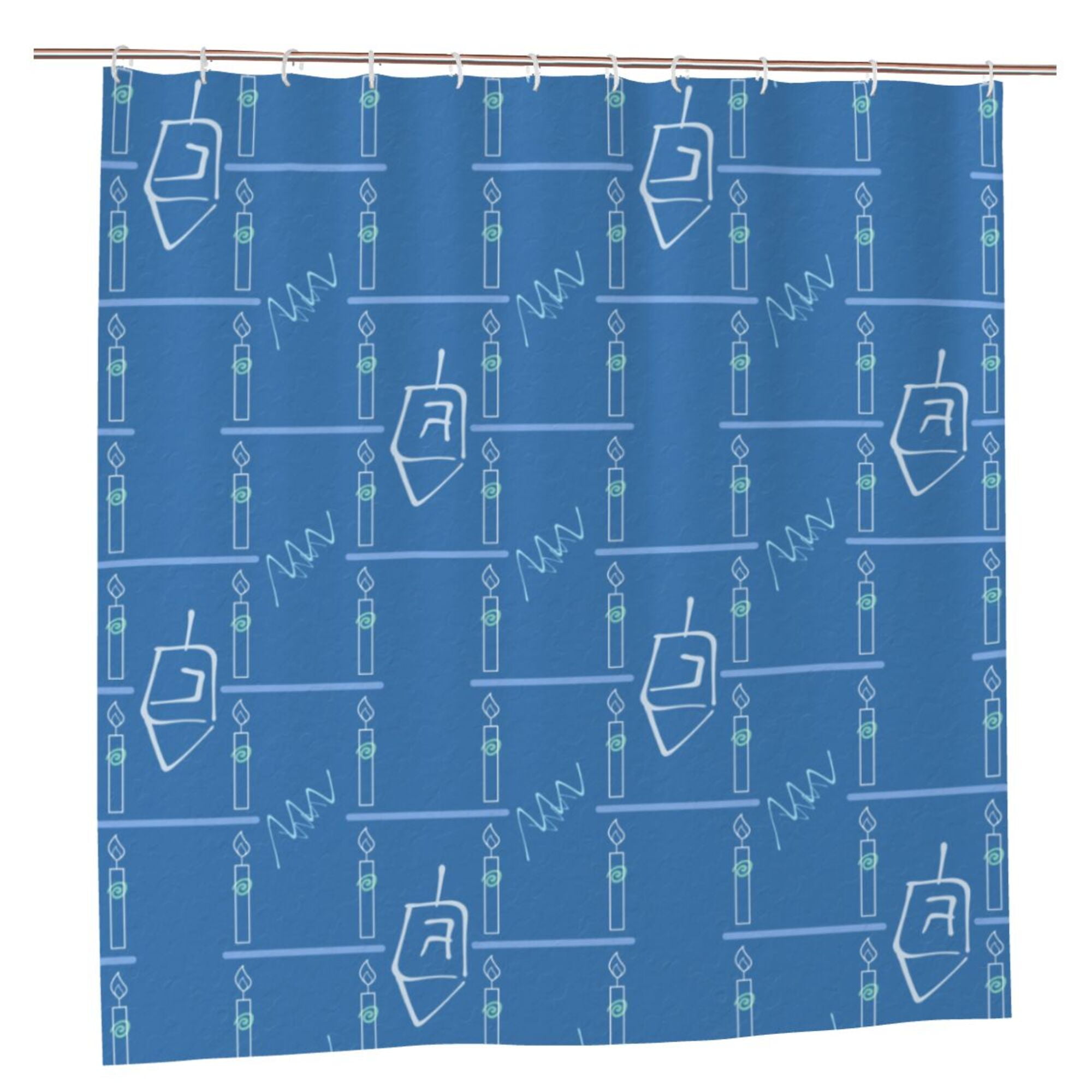 Yfyang Waterproof Bathroom Shower Curtain Blue Candle Gyroscope