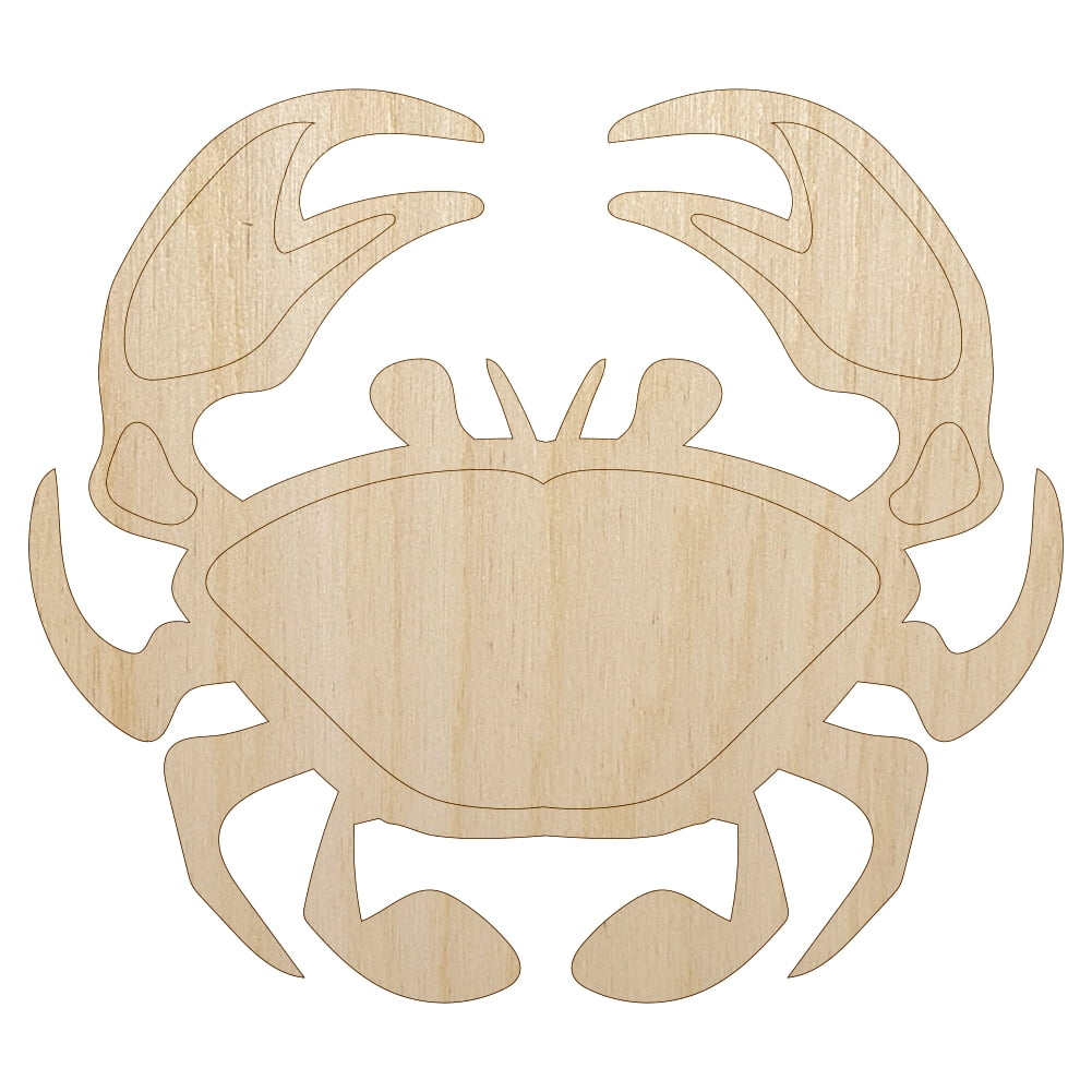 Crab Icon Wood Shape Unfinished Piece Cutout Craft DIY Projects - 4.70 ...