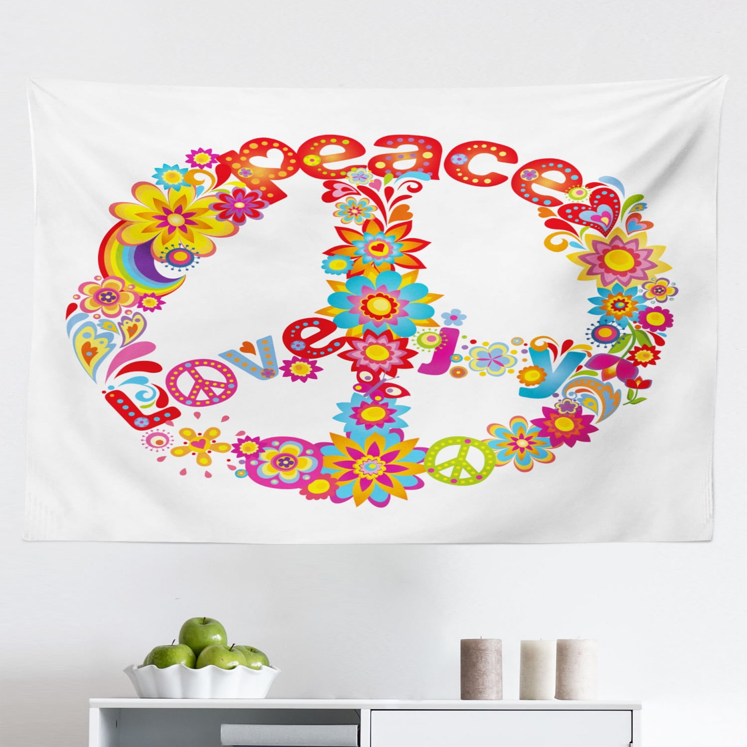 70s Party Tapestry, Seventies Boogie Funny Smiling Emoticon Humorous ...