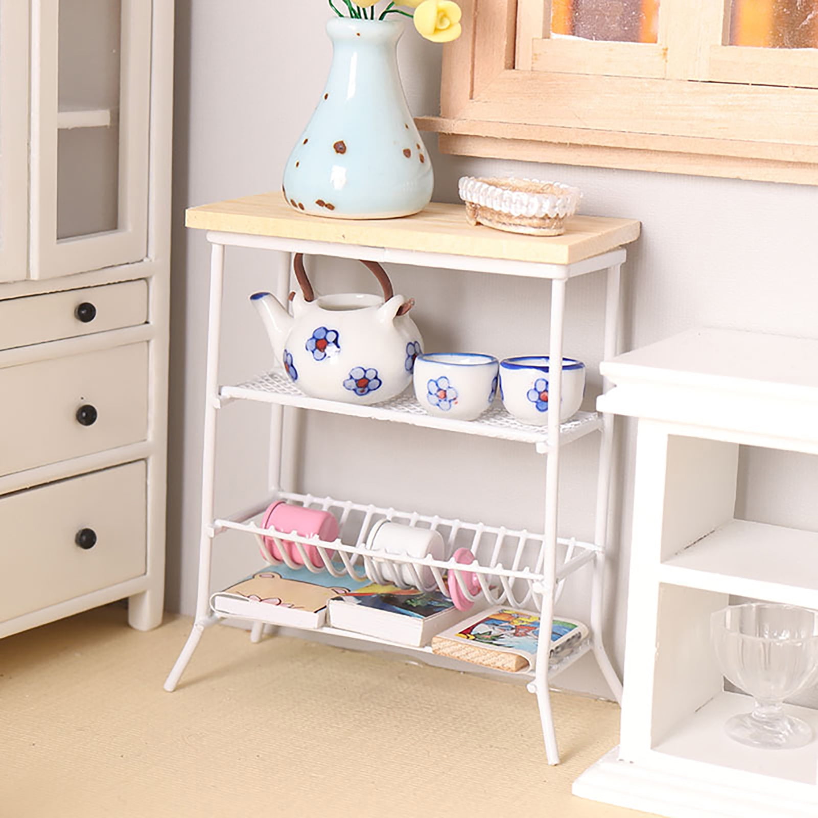 Wirlsweal 1:12 Dollhouse Shelf Realistic Small Smooth Surface ...