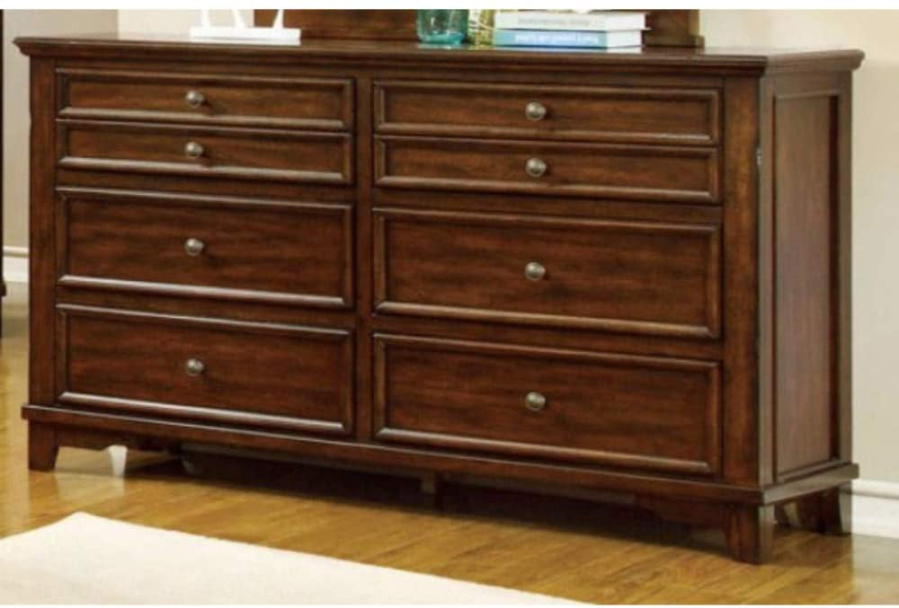 Pristine And Minimal Wooden Dresser In Transitional Style, Brown Cherry ...