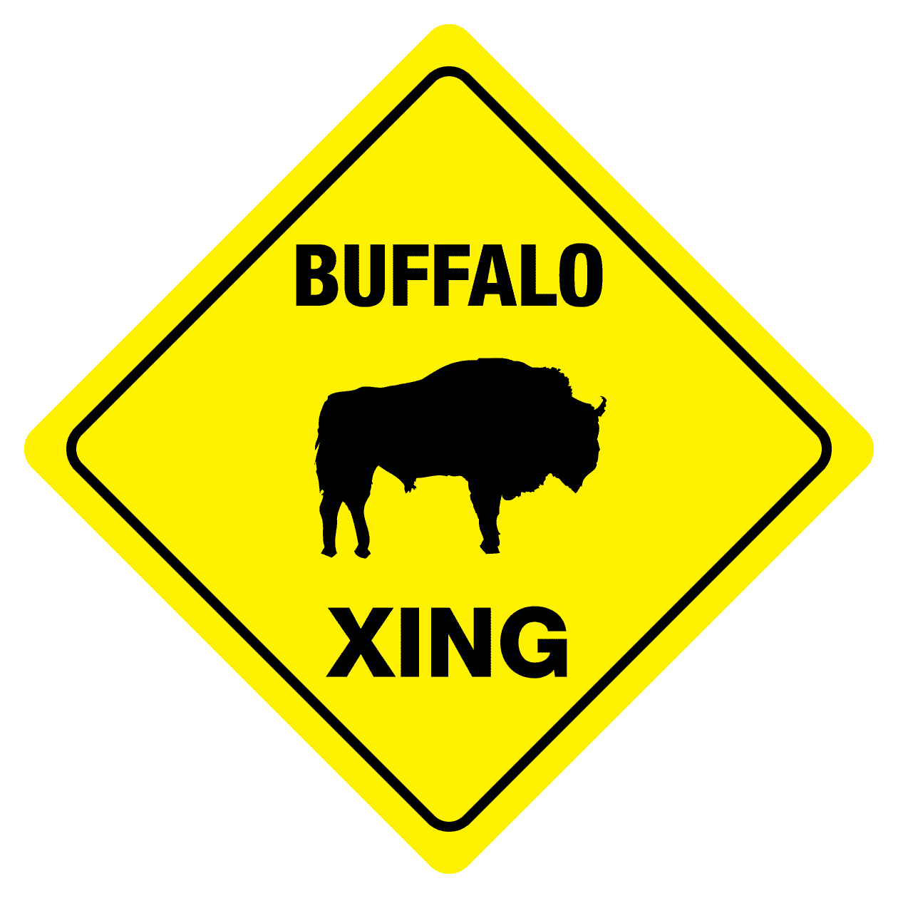 Buffalo Crossing Sign Outdoor Farm Bison Funny Gag Novelty Caution ...