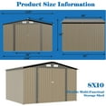 10'x8' Heavy-Duty Steel Storage Shed with Secure Lock, Waterproof, for ...