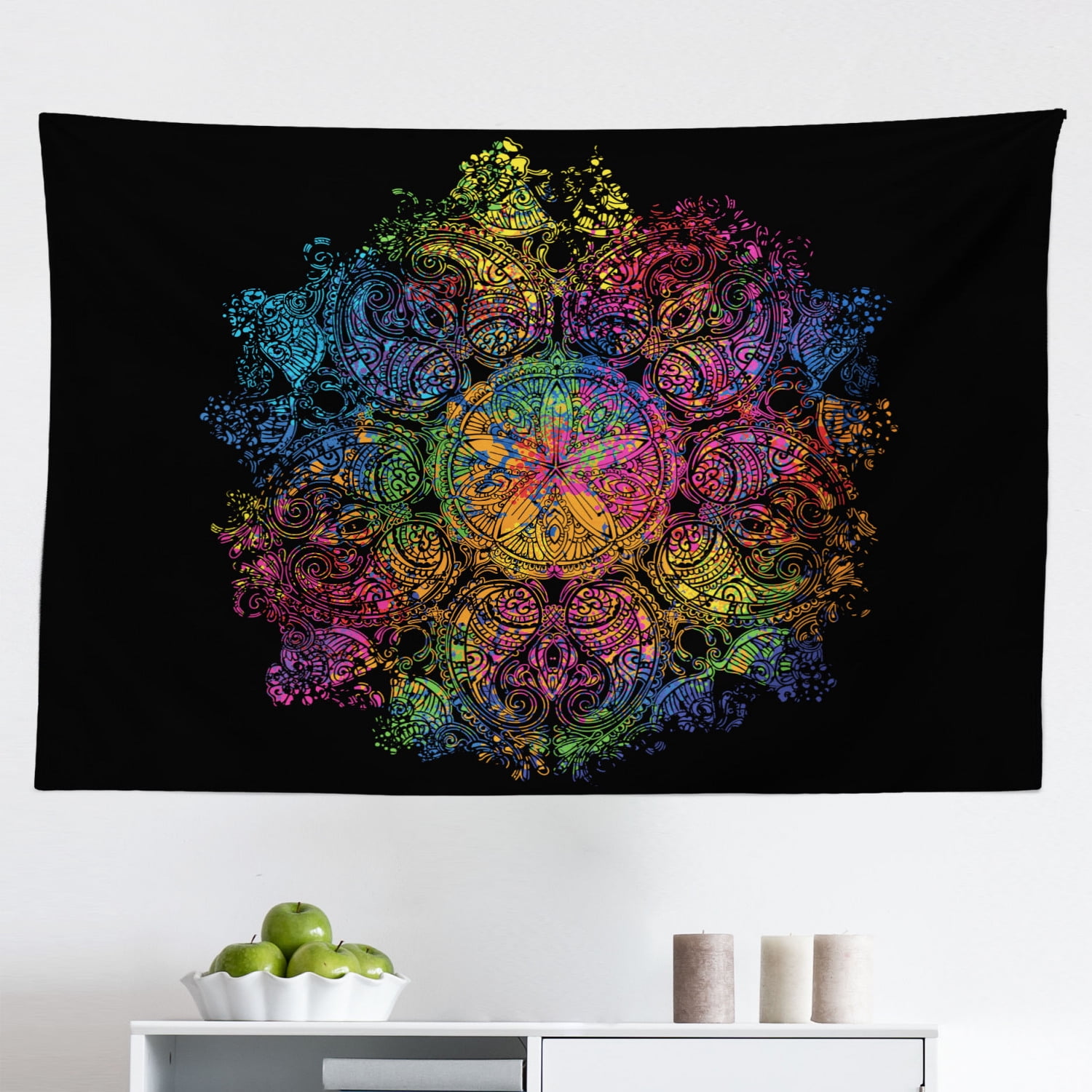 Psychedelic Tapestry, Traditional Colorful and Hippie Themed Animals ...