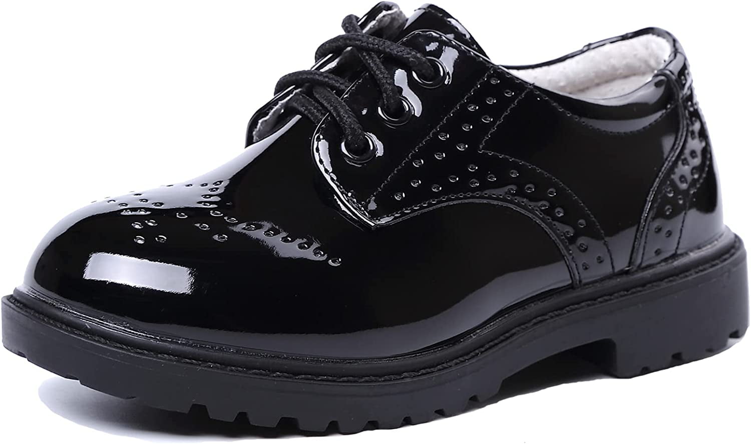 PPXID Girl's British Style Oxford Shoes Dress Shoes Black School Shoes ...