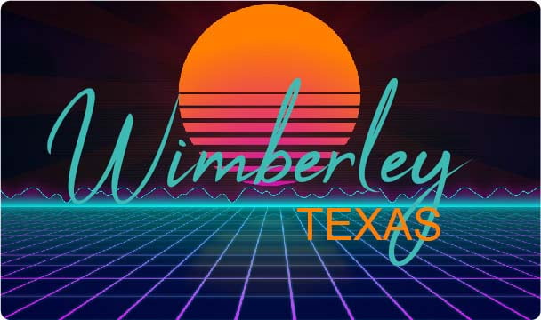 Wimberley Texas 2 X 1.25-Inch Vinyl Decal Stiker Retro Neon Design ...