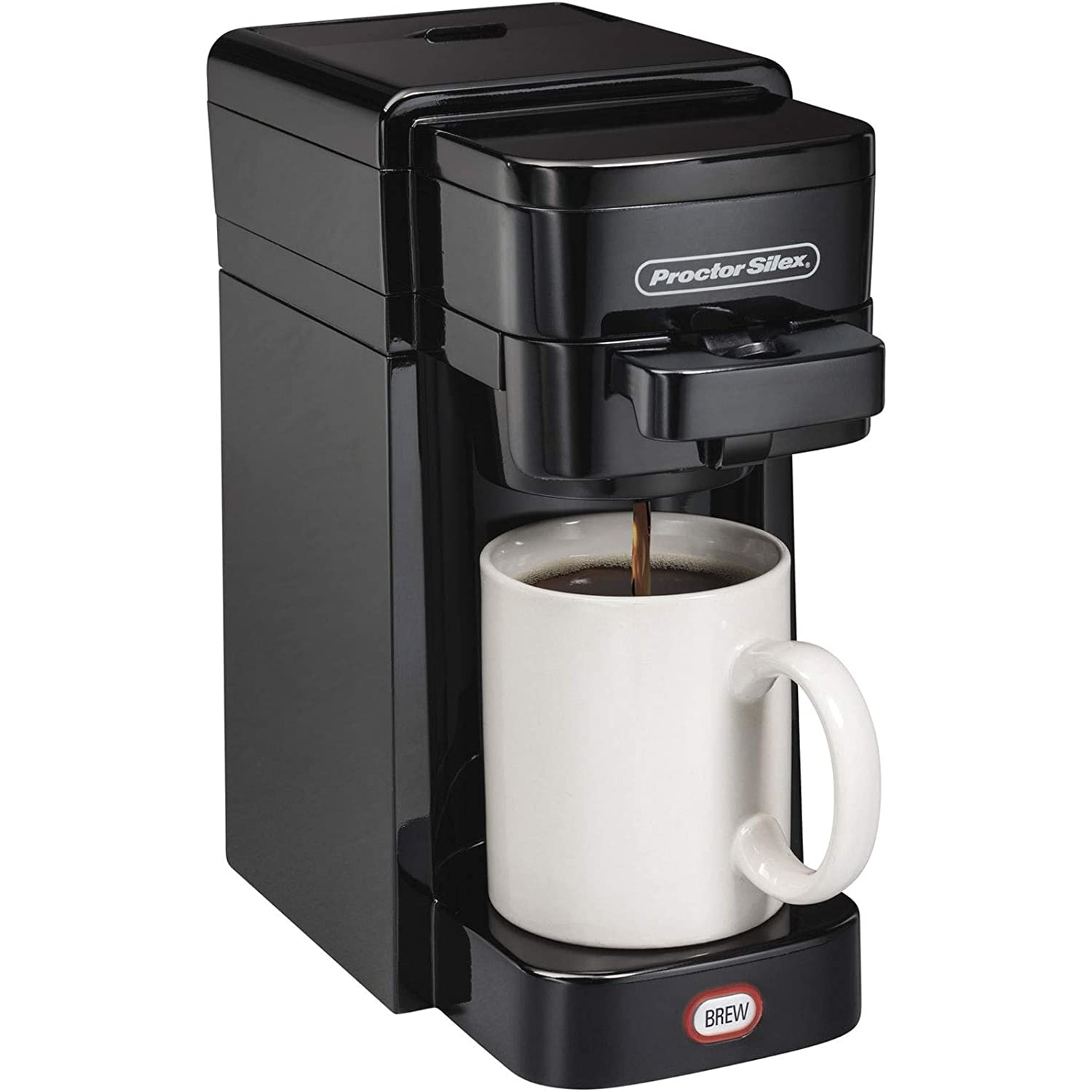Proctor Silex - Single Serve K-Cup or Ground Coffee Maker, Black ...