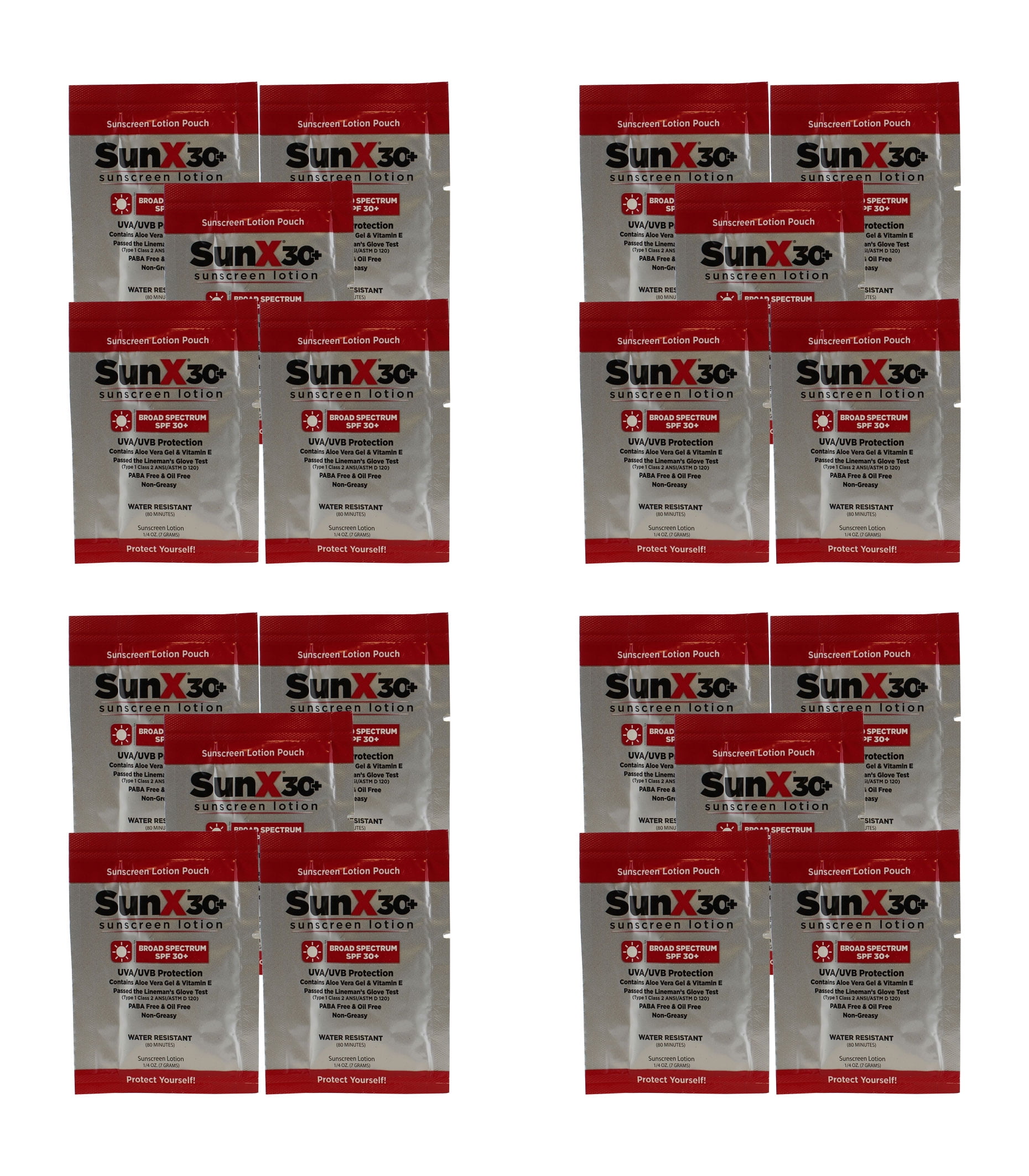 SunX 71433 SPF 30+ Sunscreen Lotion Packets 1.5-Gram Each (Pack of 20 ...