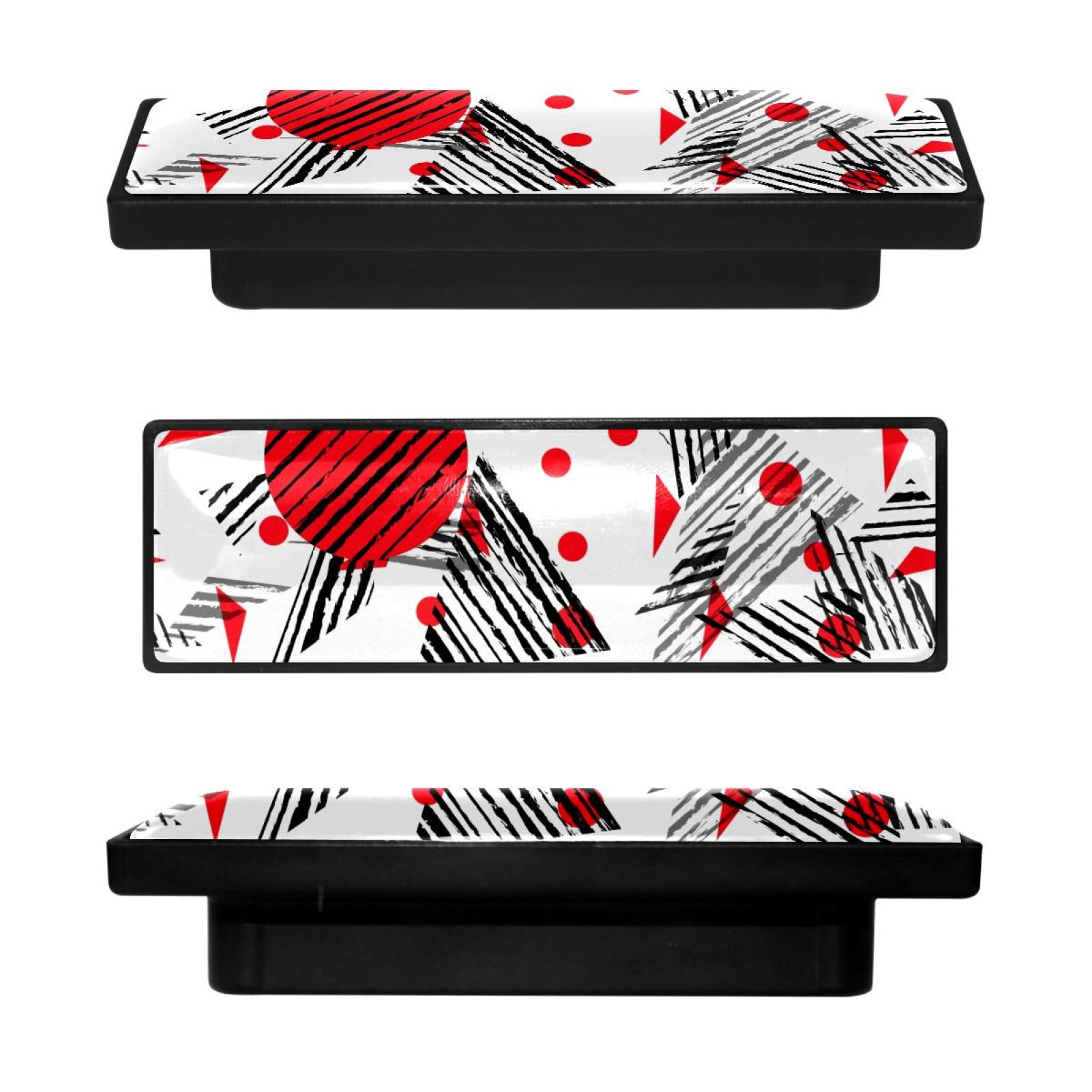 4 Pcs Rectangle Cabinet Handle Cupboard Knob Drawer Pulls Handle Red ...