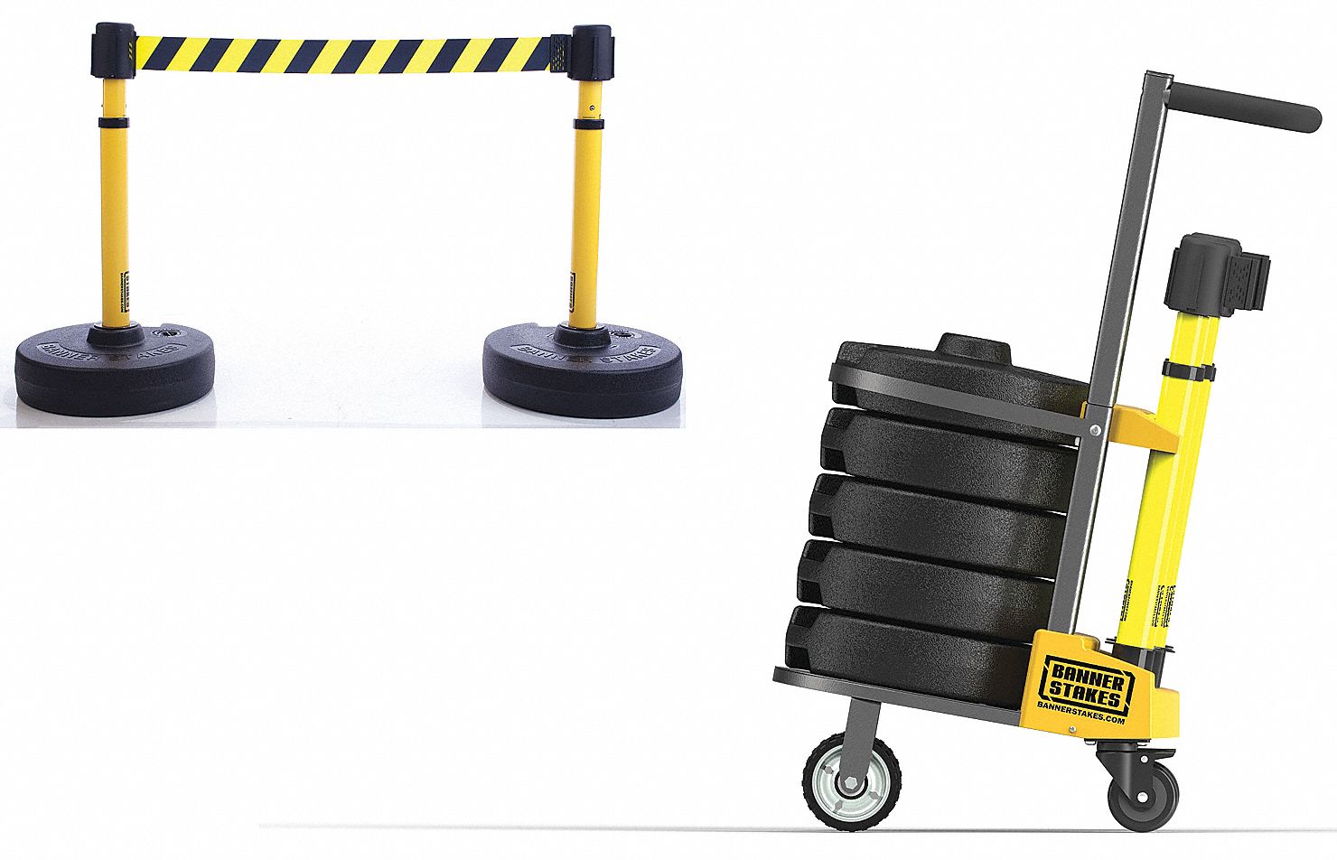 Banner Stakes PLUS Barricade,Yellow with Black Stripes PL4008 - Walmart.com