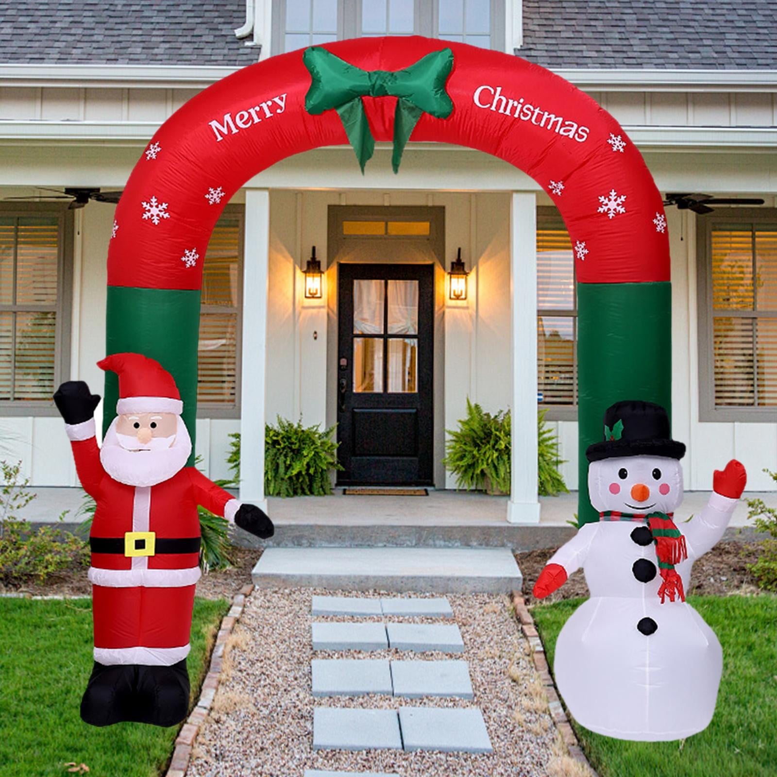 Arco inflable navideño iluminado de 3,1 m de alto para fotografía ...