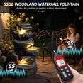 Aukfa Outdoor Water Fountain with LED Lights, Multi-Level Resin Rock ...