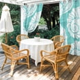 Aqua Conch Outdoor Curtains for Patio, Coastal Summer Ocean Beach ...