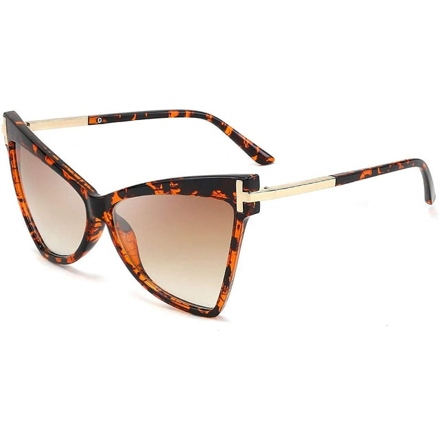 Feisedy Fashion Women Cateye Sunglasses Retro Oversized Cat Eye Shades
