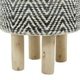DecMode Cotton Chevron Stool with Wood Legs, Blue - Walmart.com