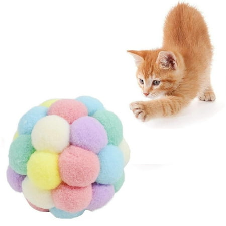 Colorful Cat Balls Cats Colorful Elastic Balls Soft With Bell Plush ...