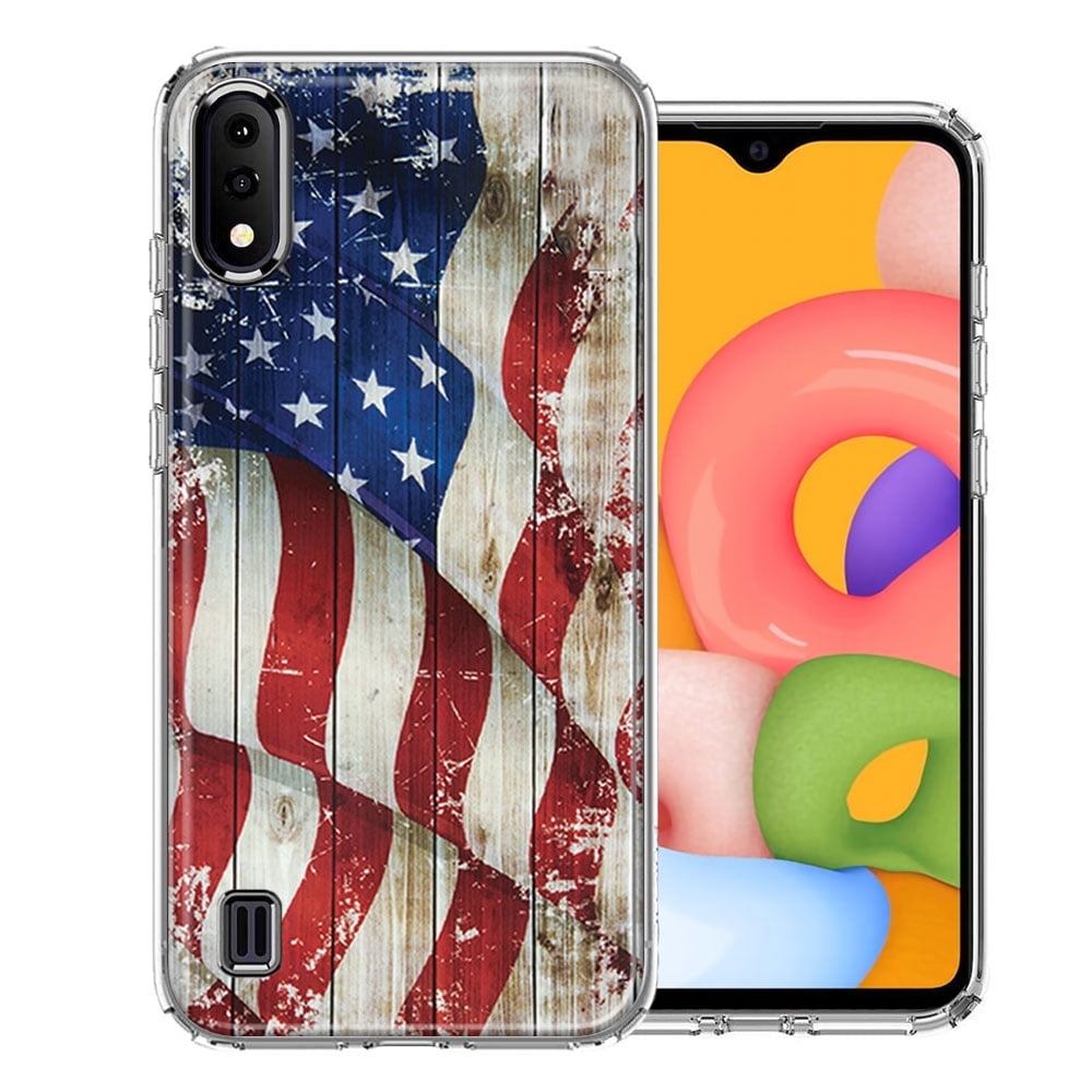 MUNDAZE For Samsung A01 Vintage American Flag Design Double Layer Phone ...