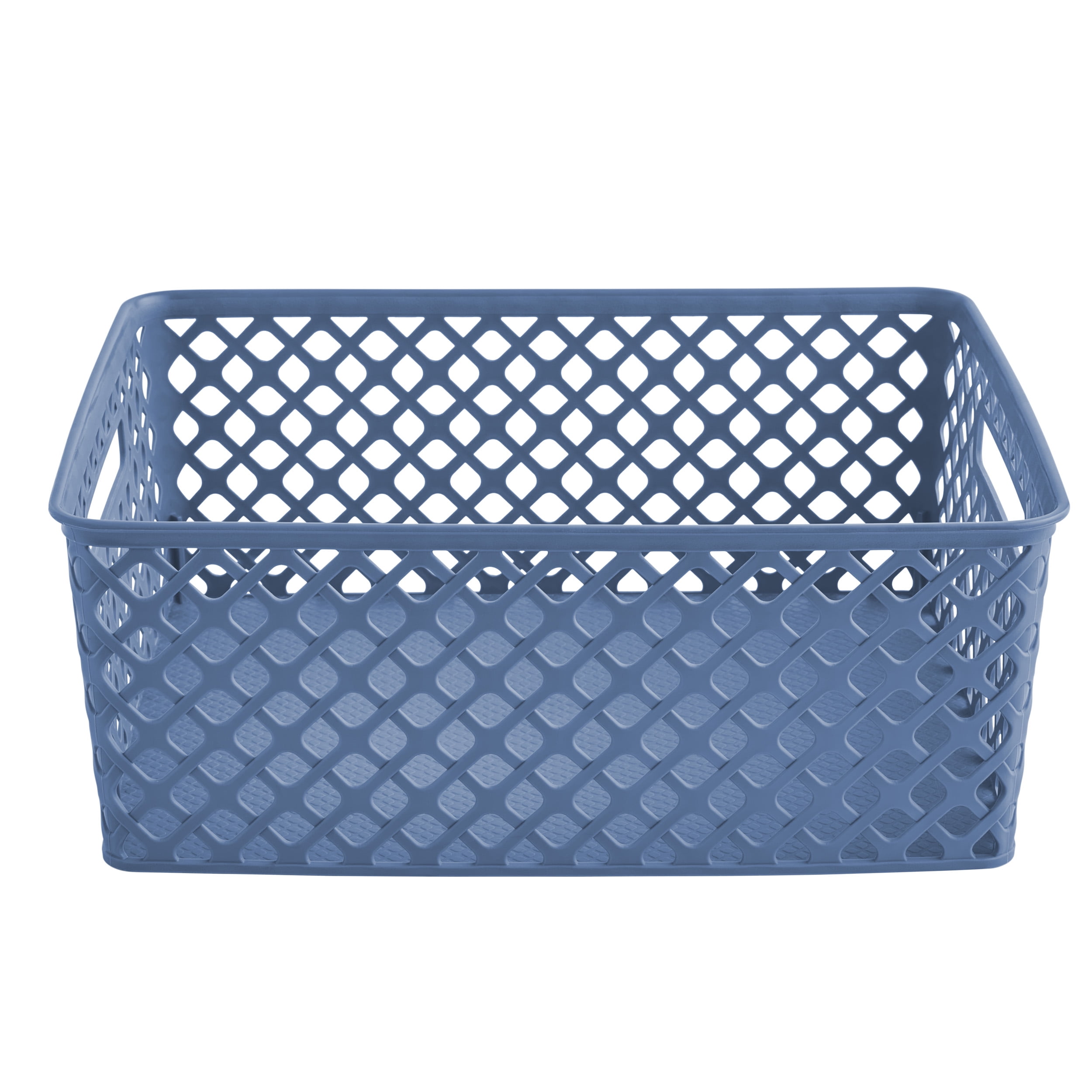 Mainstays Medium Blue Decorative Storage Basket - Walmart.com