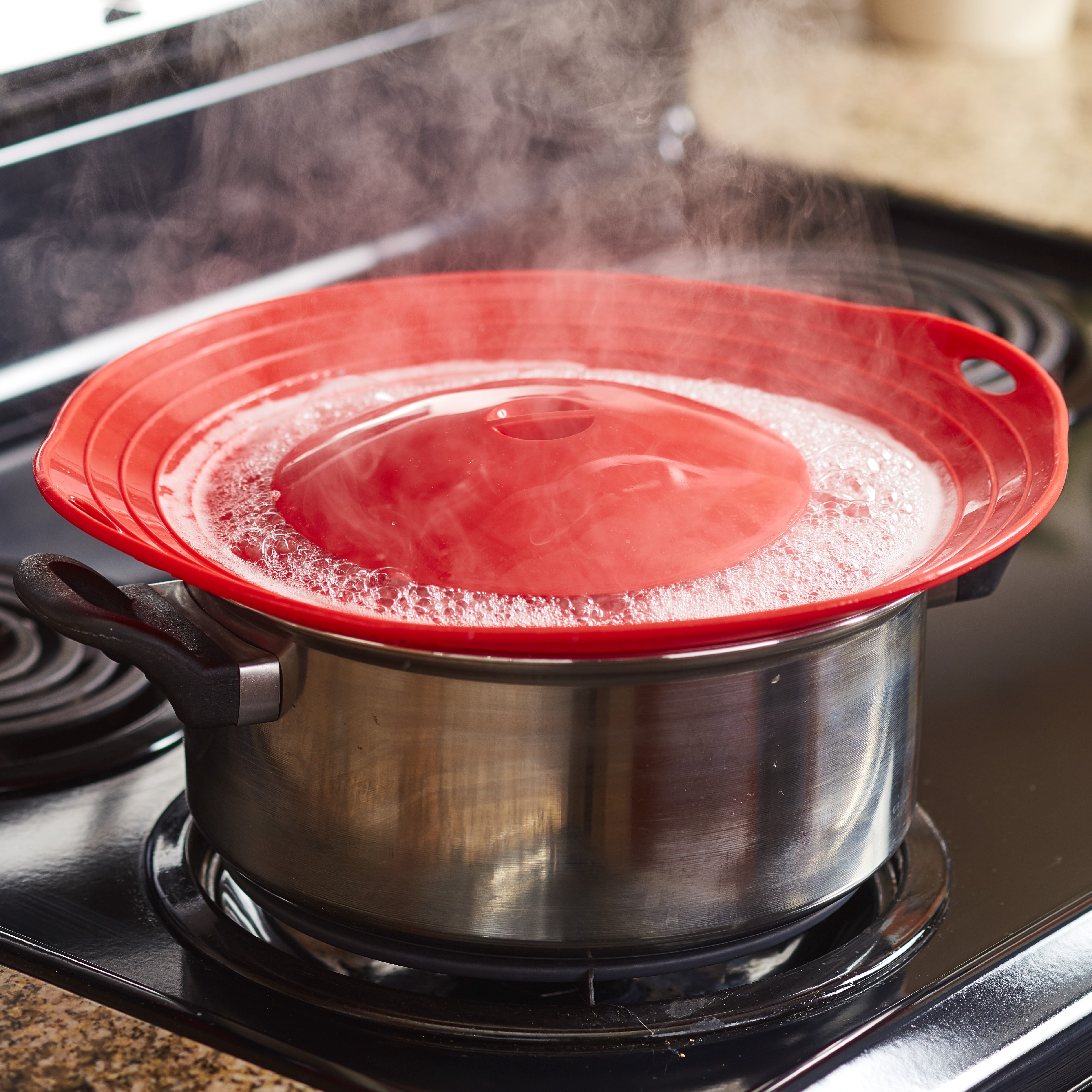 Silicone Boil Over Spill Stopper & Splatter Screen – For 6”-10” Pots ...