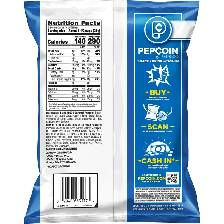 Smartfood Caramel Cheddar Mix Flavored Popcorn 7oz Target