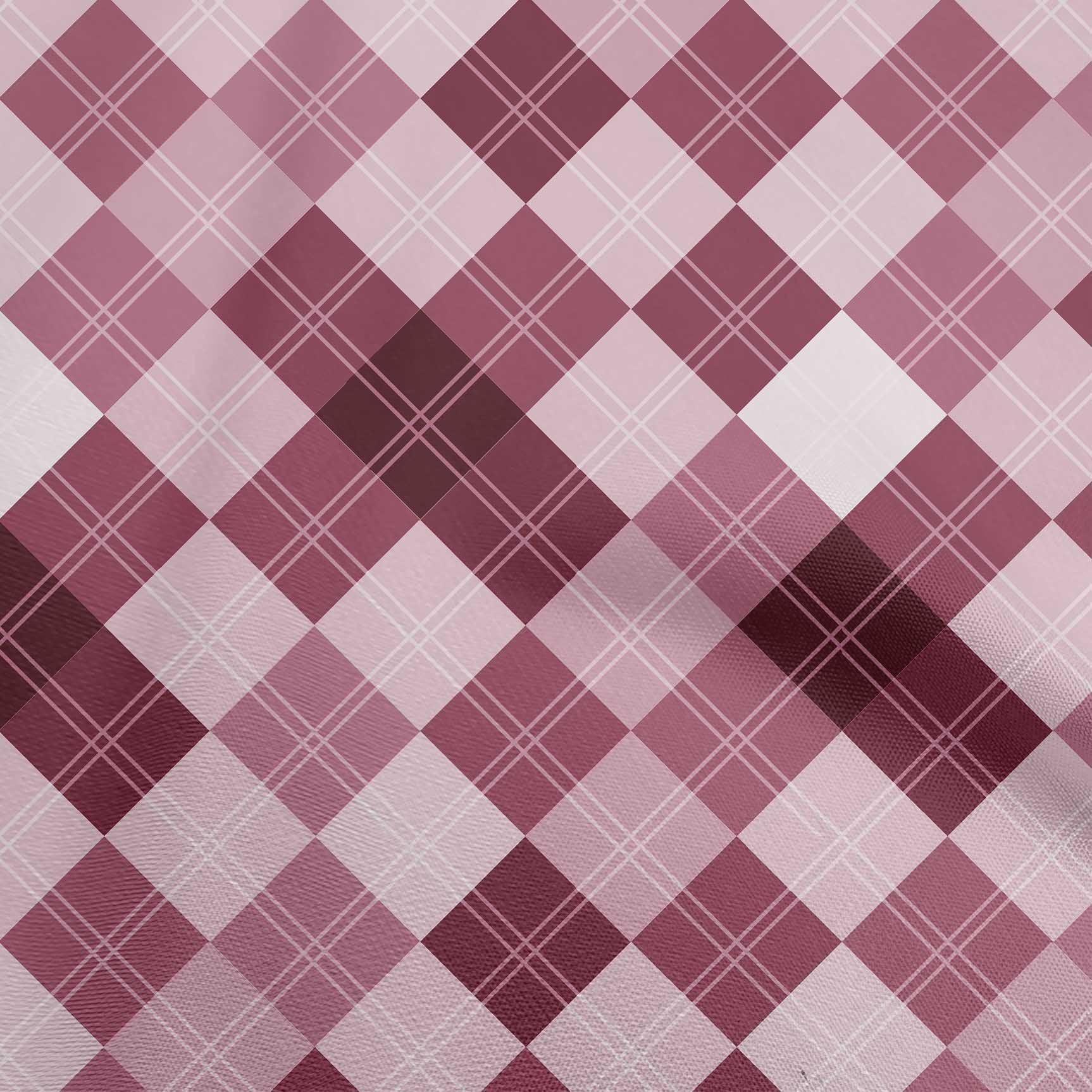 oneOone Silk Tabby Dark Magenta Fabric Check Diy Clothing Quilting ...