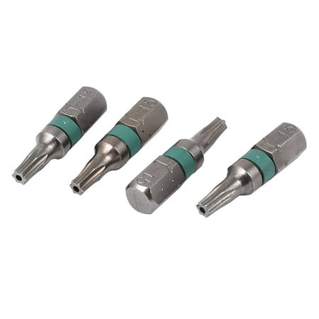 T15 Hex Shank Torx Security Screwdriver Bit Gray 25mm Length 4pcs ...