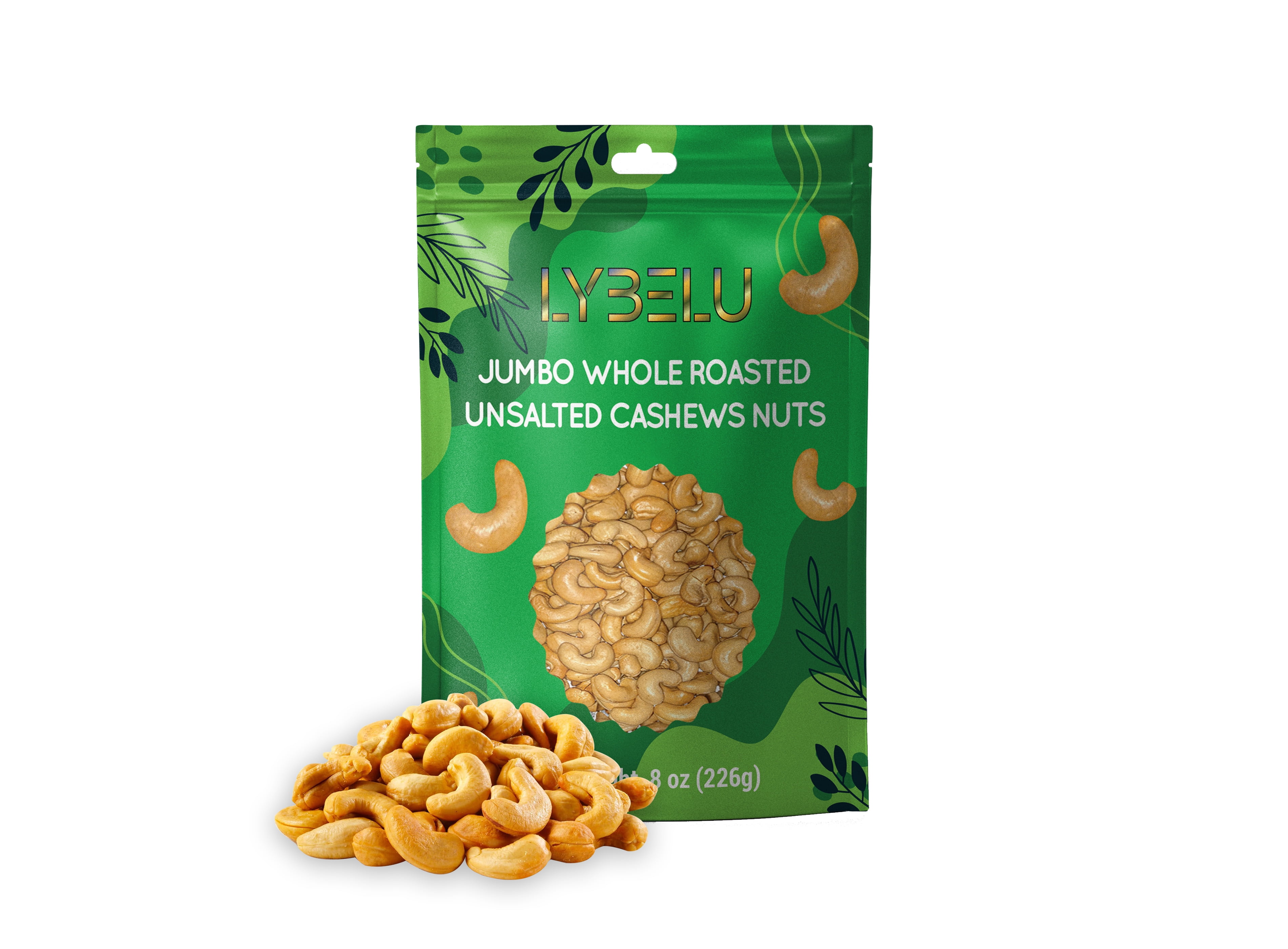 Lybelu Jumbo Whole Roasted Unsalted Cashews Nuts – 8oz - Walmart.com