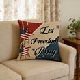 American Flag Pillow Cover, 45x45cm Patriotic Linen Throw Pillowcase ...