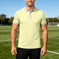 Afdoent Mens Polo Shirts Color Block Breathable Lapel Short Sleeve ...