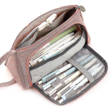 Pen Pencil Case Double Zip School Stationery Make Up Cosmetic Bag ...