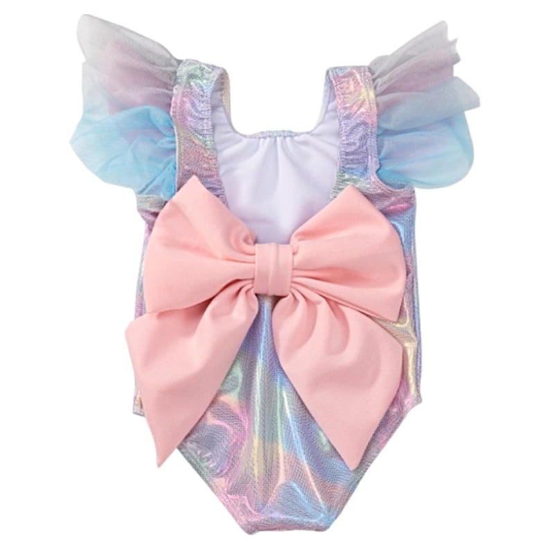 Infant Baby Girls Swimsuit Toddler One-piece Swimwear Beach Bikini Bow ...