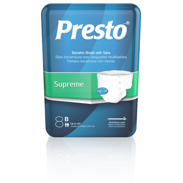 PRESTO Supreme Full Fit Incontinence Diapers/Briefs for Women and Men ...