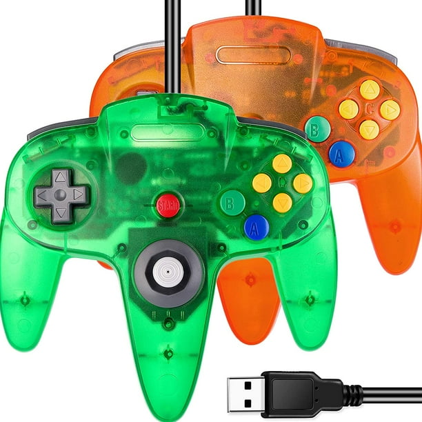 2 Pack USB N64 Controller, ATTOE N64 Wired PC Gamepad Joystick for ...