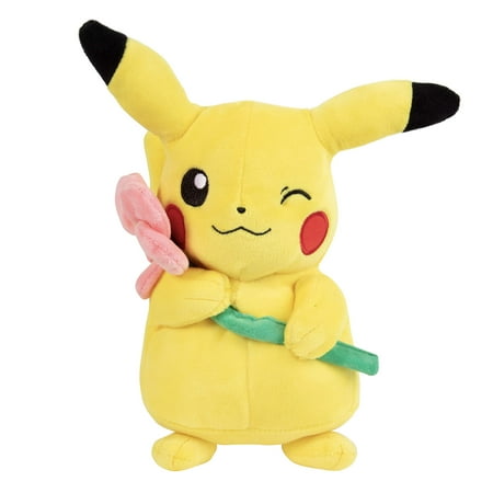 PokÃ©mon 8" Pikachu with Flower Spring Plush - Officially Licensed ...